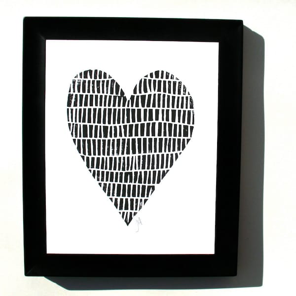 Heart Linocut - Etsy