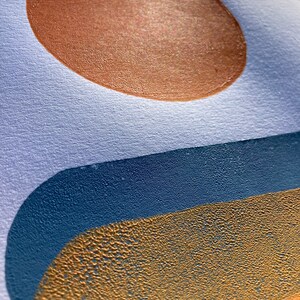 Monoprint - Abstract Multi-color Linocut Relief Blue and Yellow Print ...