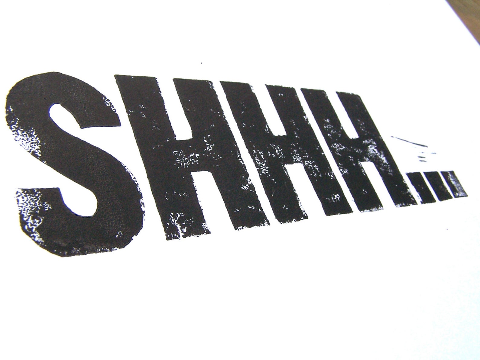 Shhh Minimal Black Library Linocut Quiet 8x10 Librarian - Etsy