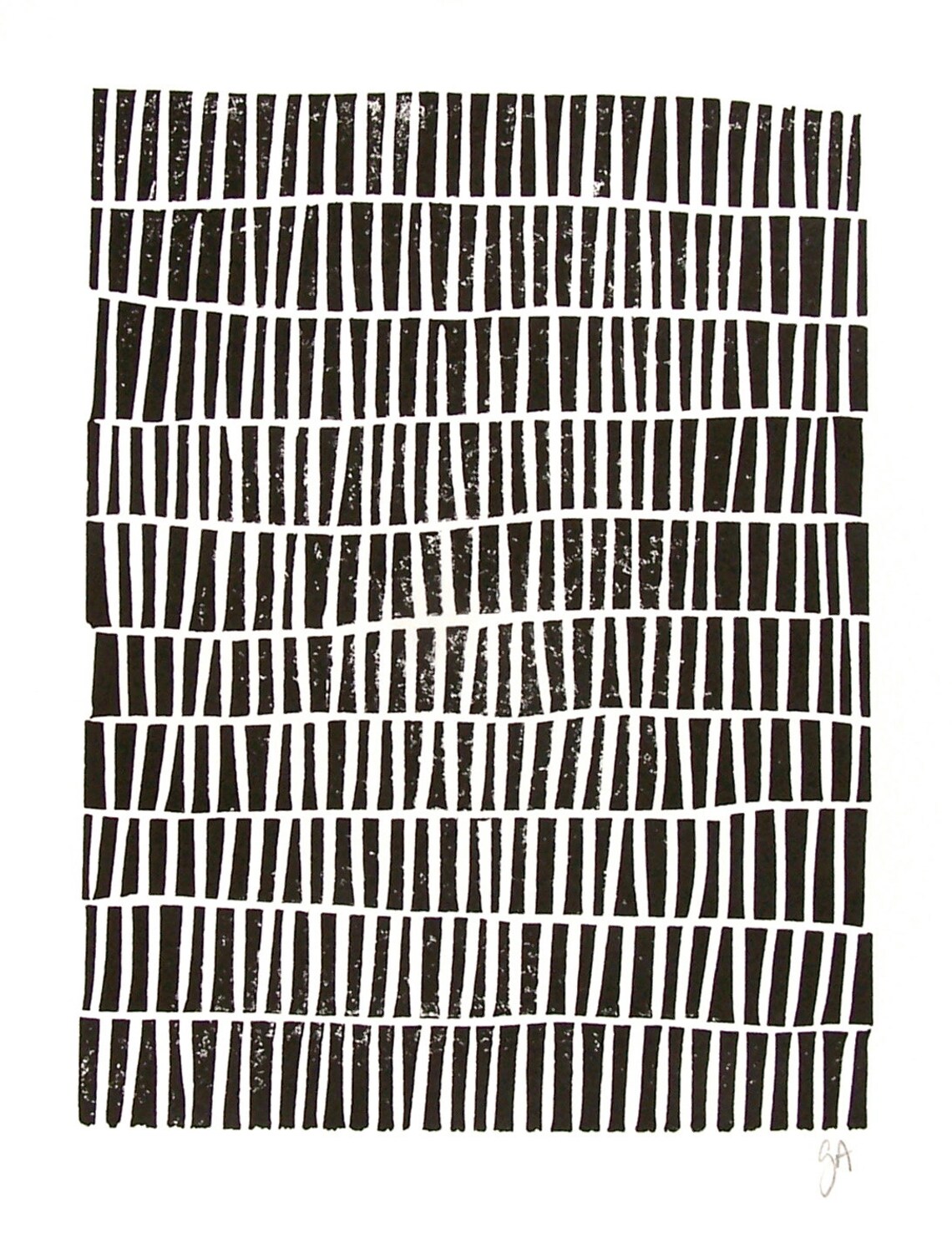 Geometric Pattern - Black Block Print 8x10 Mid Century Modern Poster ...