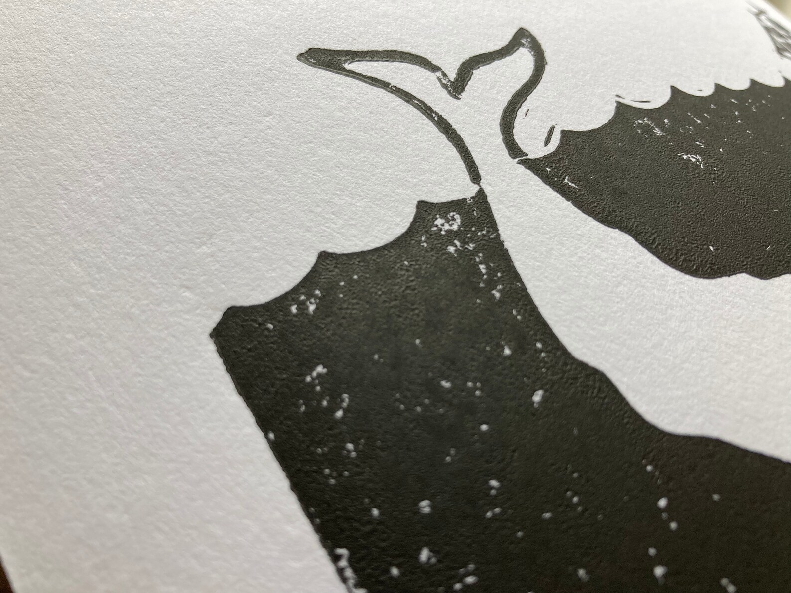 Moby Dick Print - the Elusive White Whale - Black Block Print Linocut ...