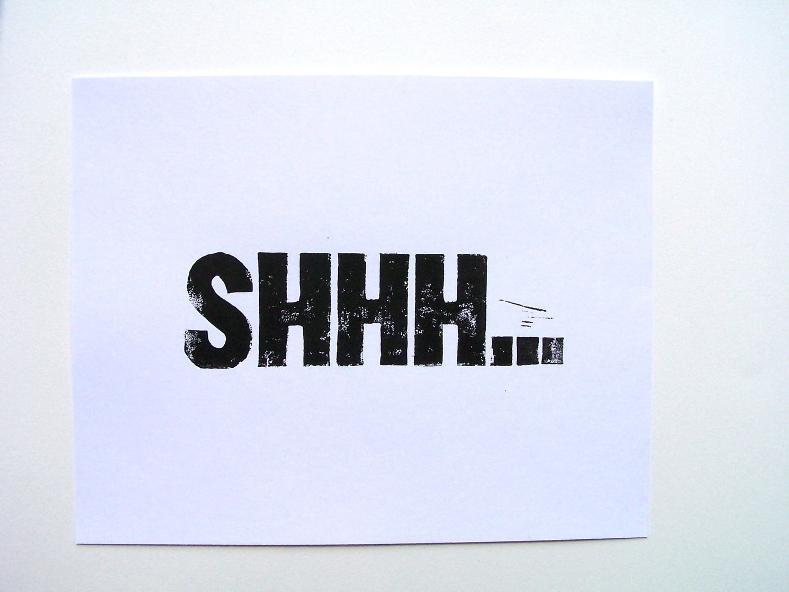 Shhh Minimal Black Library Linocut Quiet 8x10 Librarian - Etsy