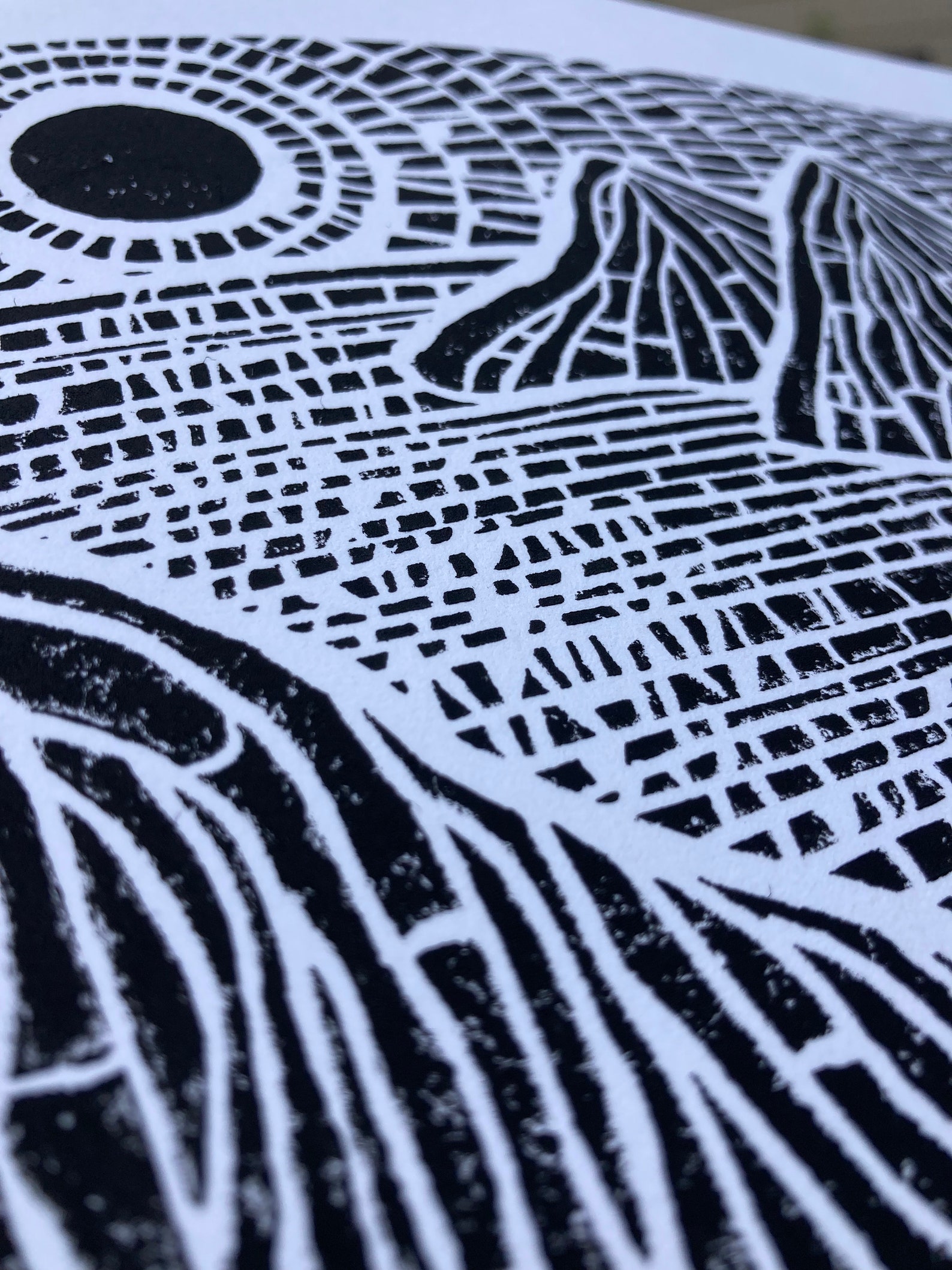 Ocean Sunset on Tropical Islands Linocut Relief Print - Etsy