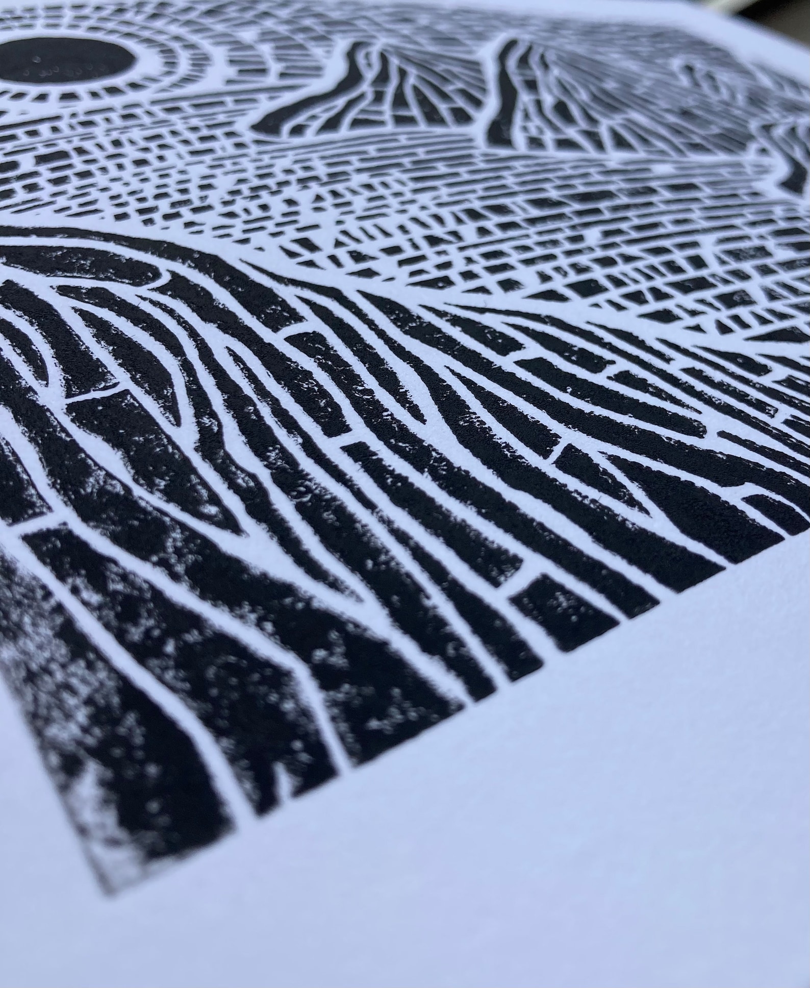 Ocean Sunset on Tropical Islands Linocut Relief Print - Etsy