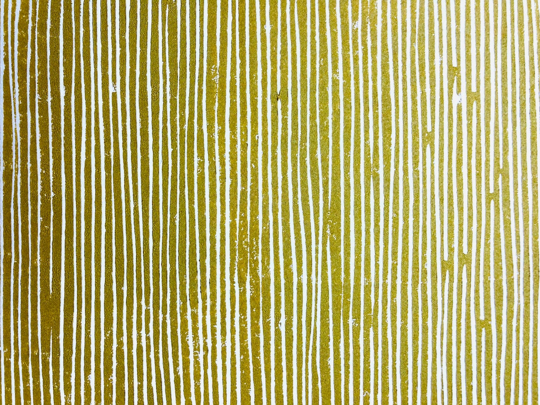 Gold Lines - Gold Block Print 8x10 Mid Century Poster - Minimal Relief ...