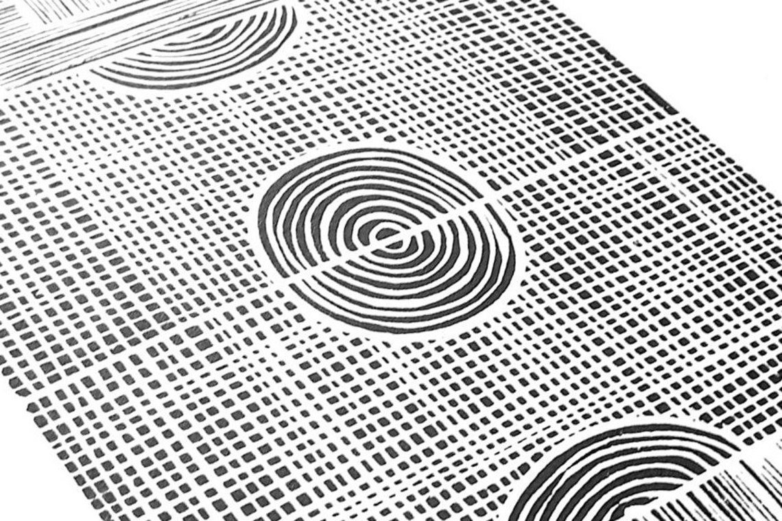 Soccer Field Linocut Relief Print 8x10 Minimal Geometric - Etsy