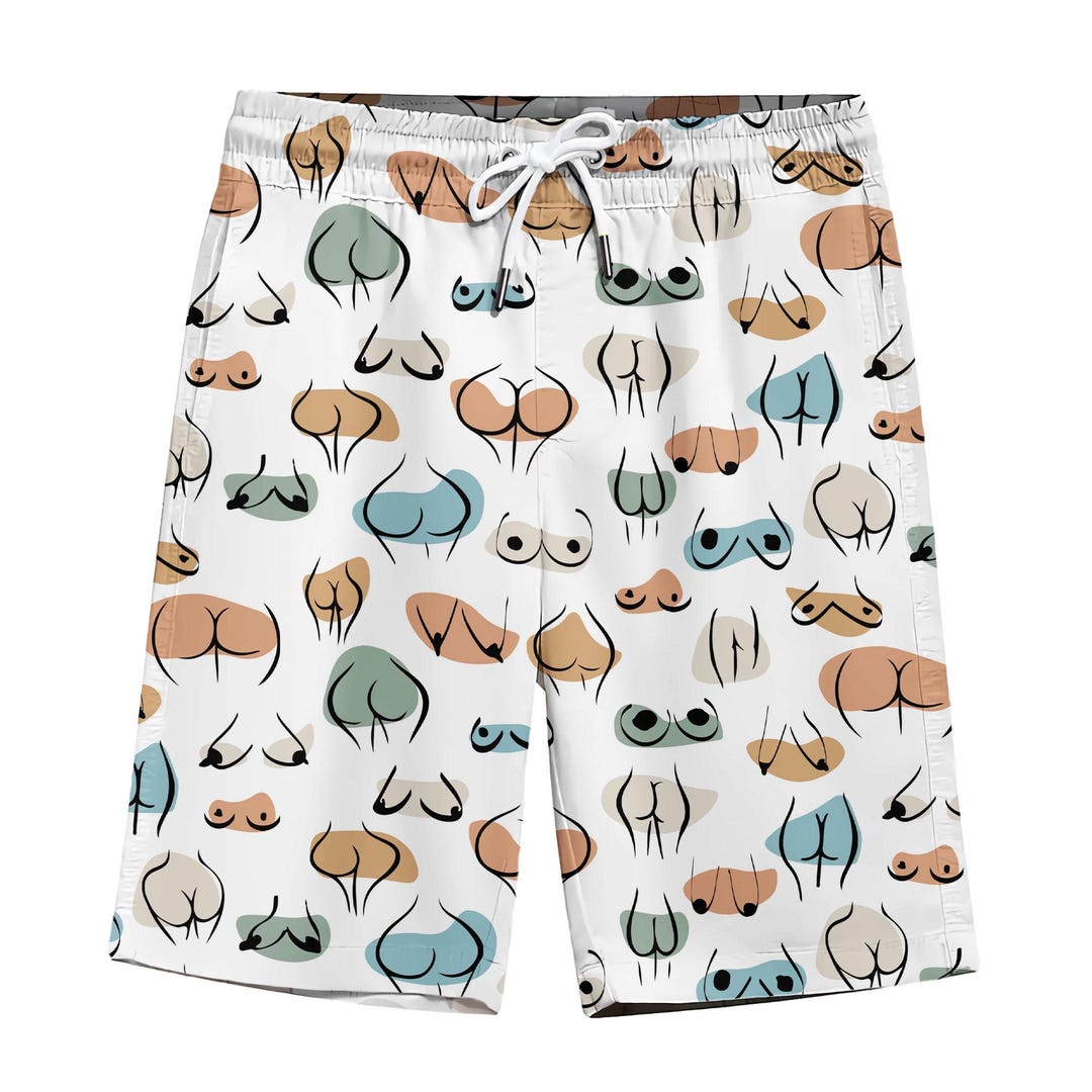 Vintage Pattern Women Men's Beach Short Colorful Hawaiian Shorts for ...