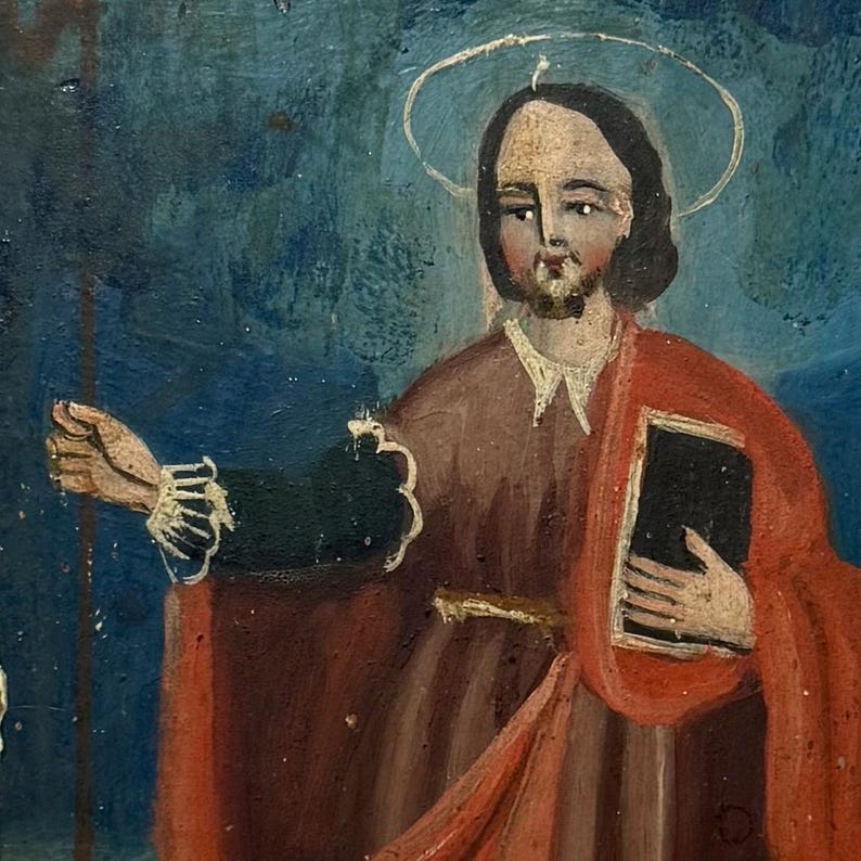 19th Century Mexican Retablo Painting, Folk Art Holy Santos Ex Voto - Etsy