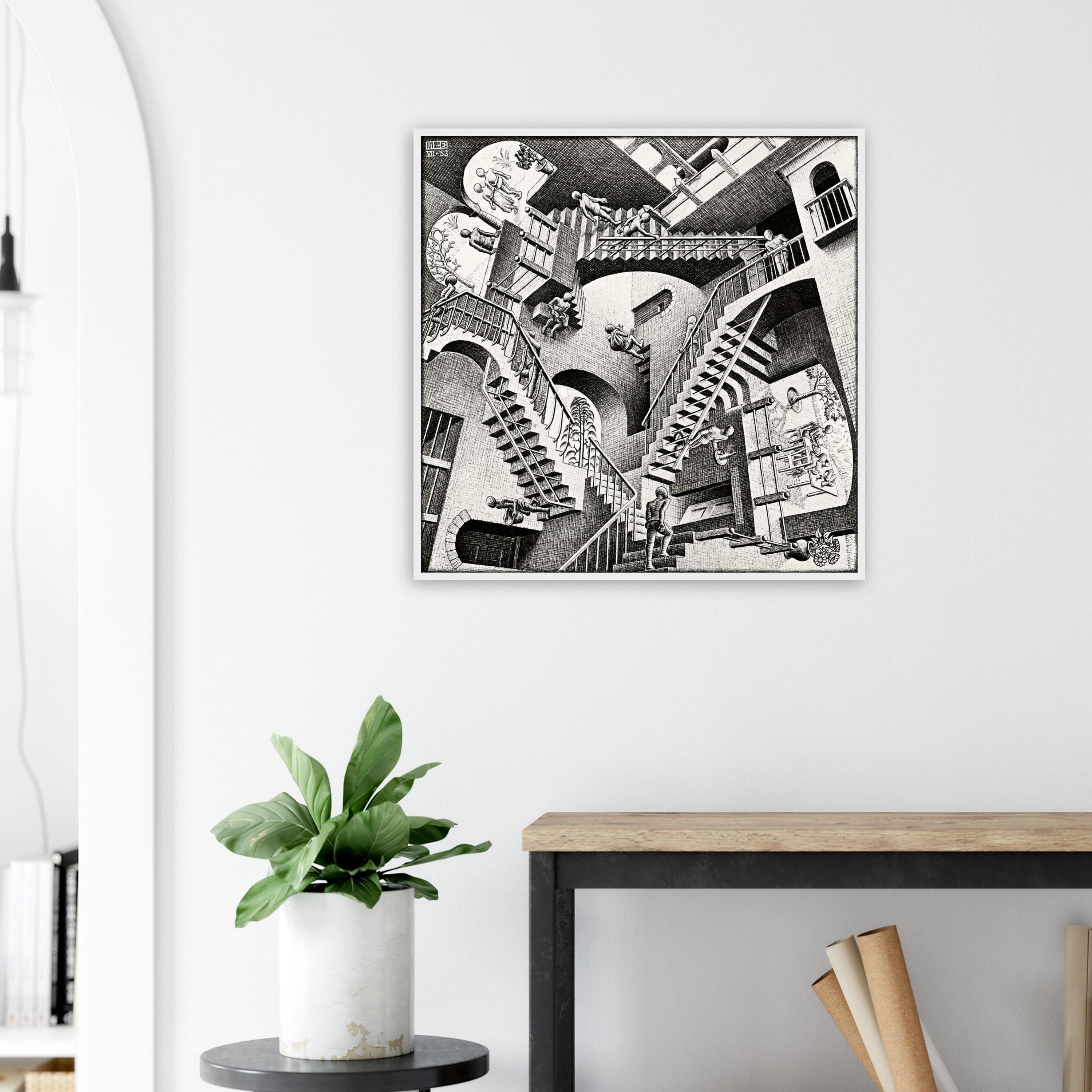 M.C. Escher Relativity - Art Print, Optical Illusion Surrealist Poster ...