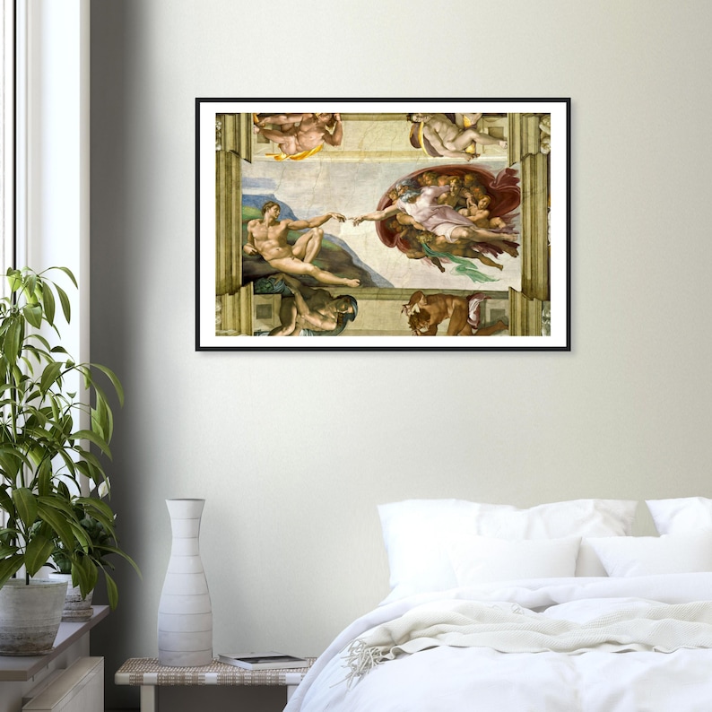 Michelangelo Creation of Adam - Digital Print, Sistine Chapel ...