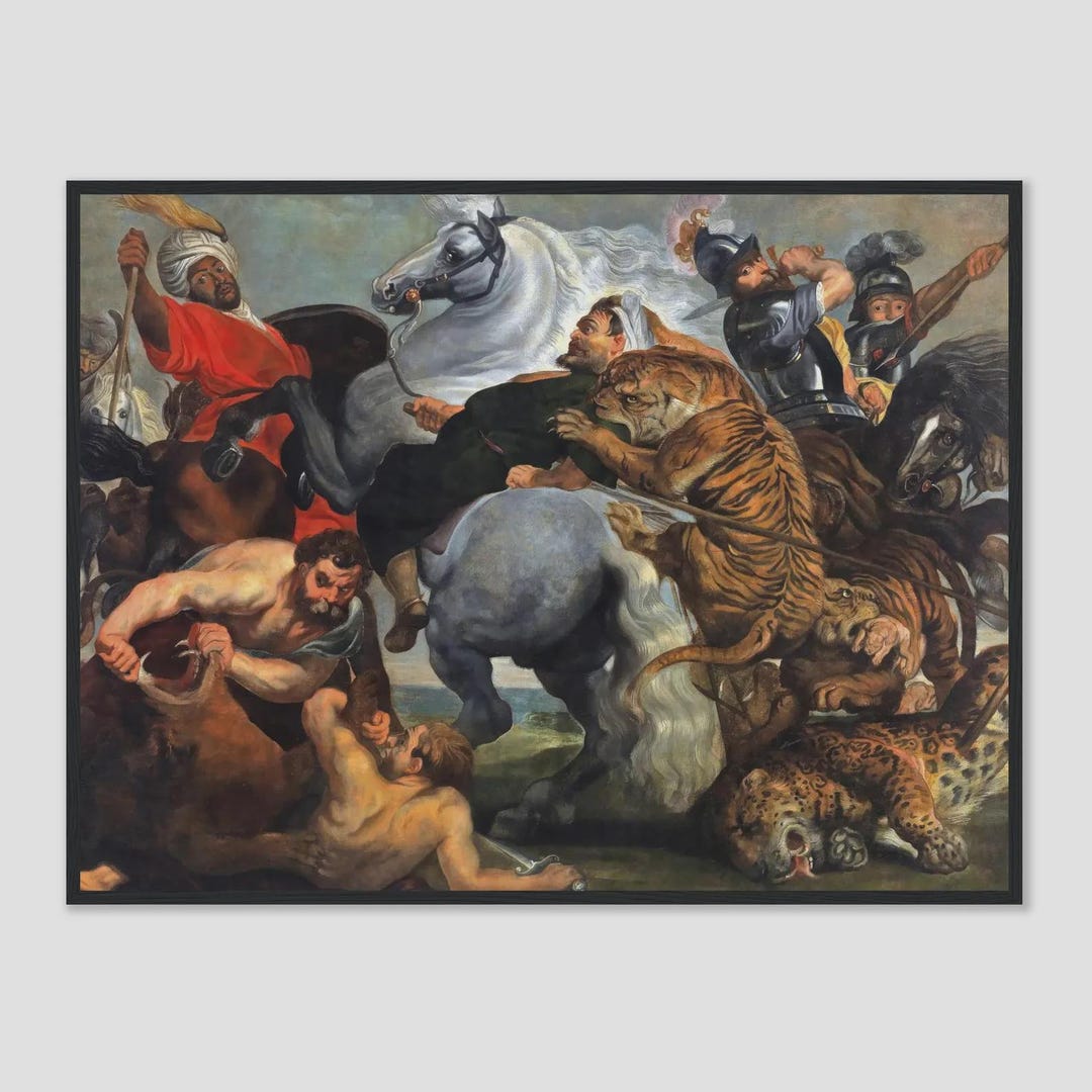 Peter Paul Rubens Tiger Hunt Digital Print, Baroque Fine Art Poster ...