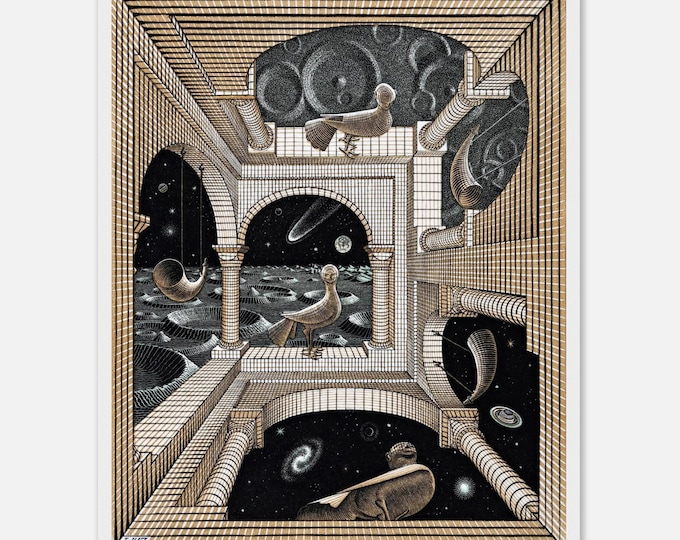 Escher Castle - Signed Art Print - MC Escher Inspired Impossible Object ...