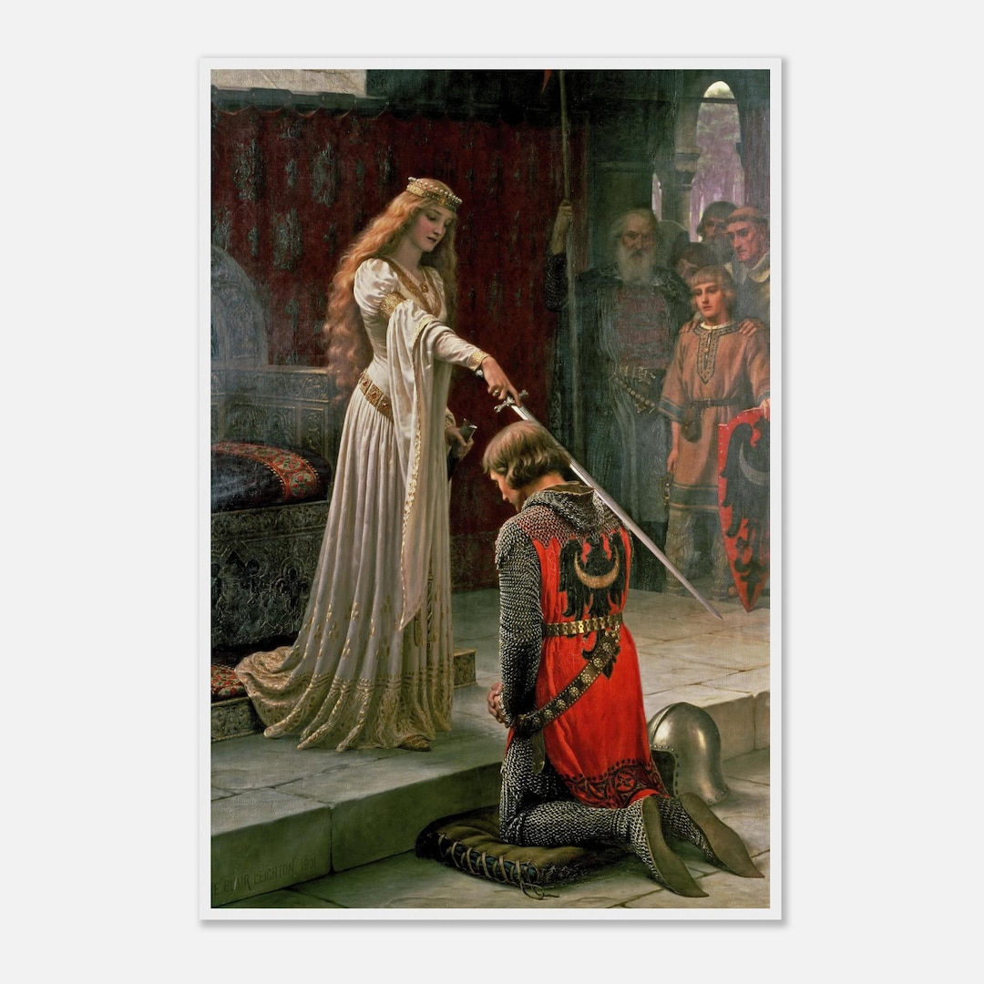 Edmund Leighton, the Accolade, Medieval Art Print, Pre-raphaelite Wall ...