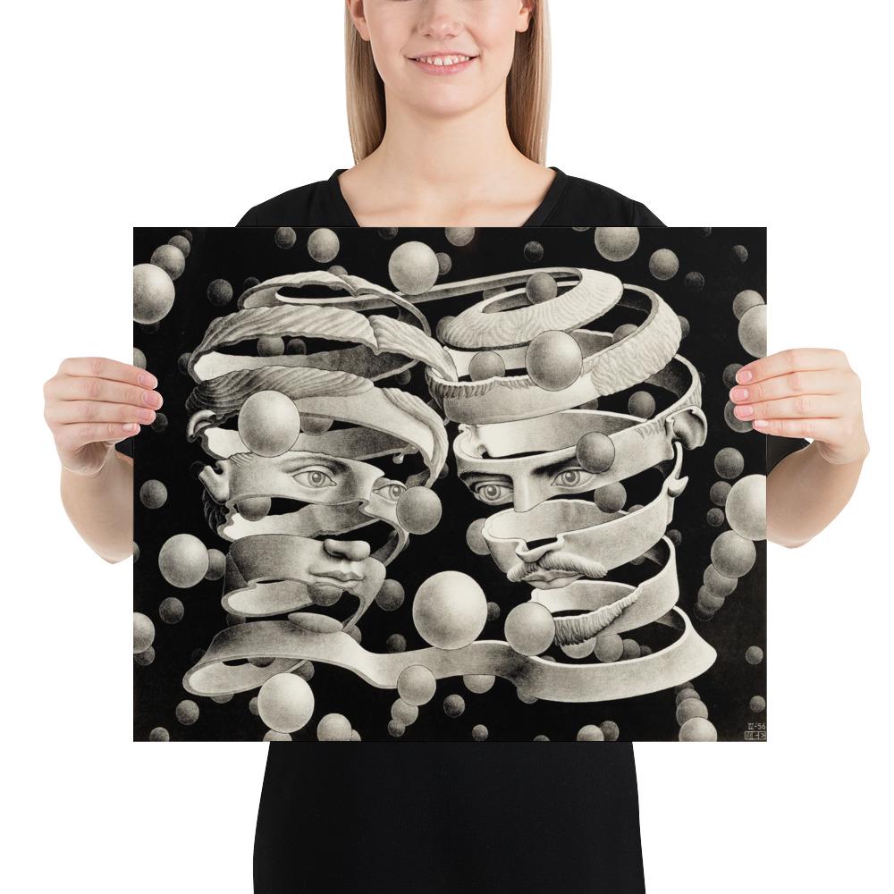 M.C. Escher, Bond of Unity - Iconic Optical Illusion Graphic Print - Etsy