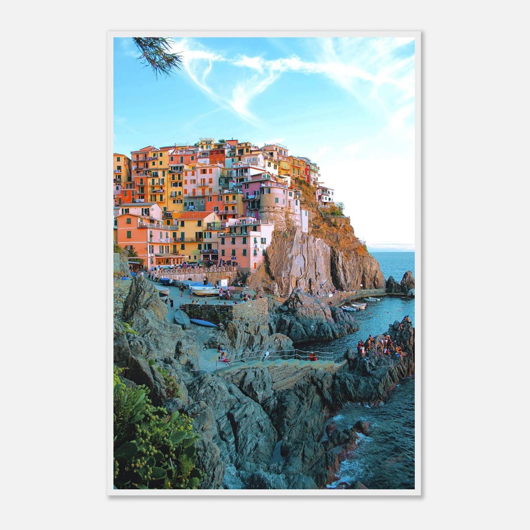 Manarola Italy Coastal Art Print: Colorful Seaside Village, Framed ...
