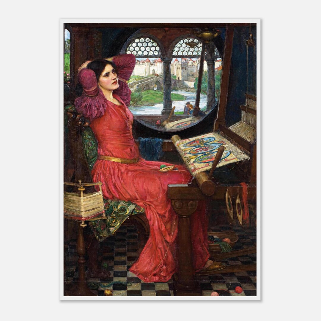 Lady of Shalott Art Print: Pre-raphaelite Arthurian Painting, Wooden ...