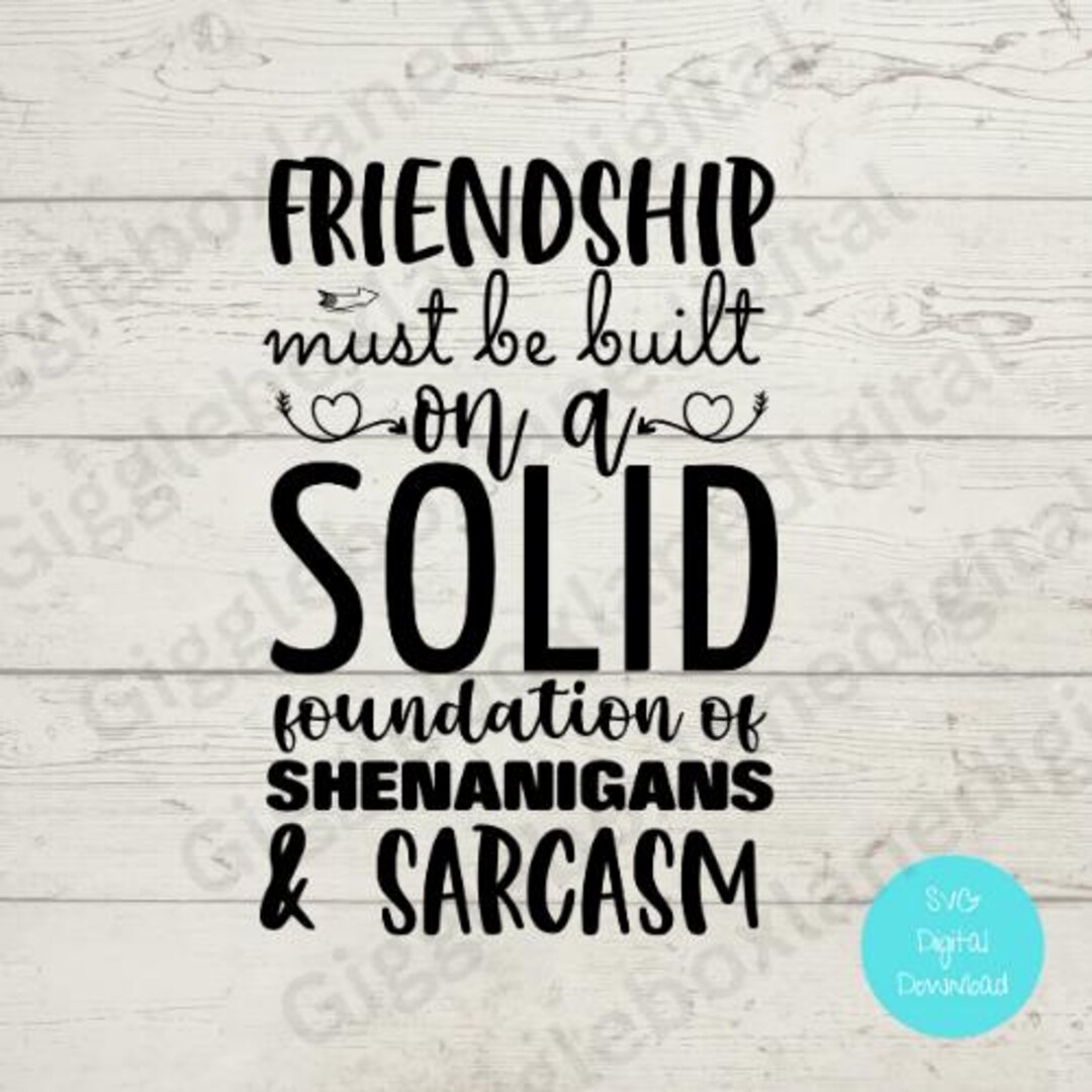 Friendship Built on Sarcasm Svg Png/fun Friend Svg/digital Svg/cricut ...