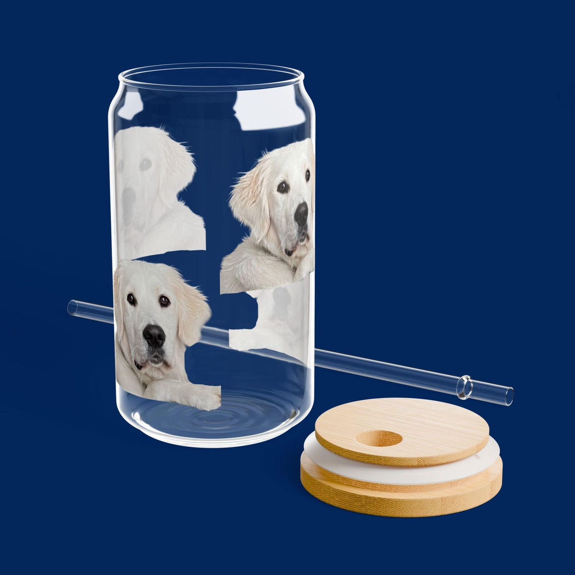 Golden Retriever English Cream Sipper Glass, 16oz - Dog Lover Gift ...