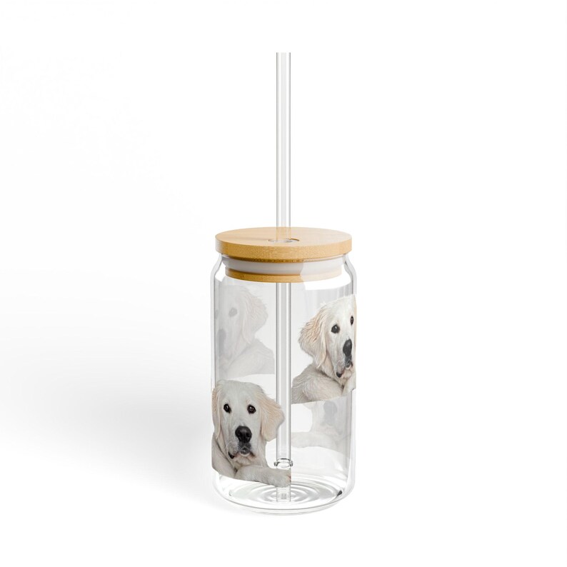 Golden Retriever English Cream Sipper Glass, 16oz - Dog Lover Gift ...