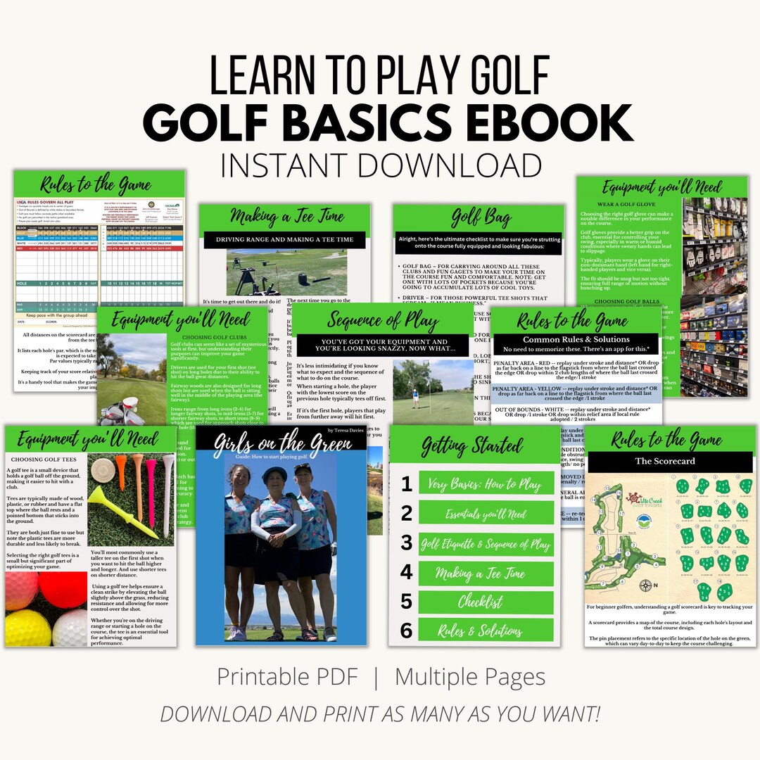 Beginners Guide to Golf Ebook, Learn to Play Golf Ebook, Golf Checklist ...