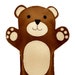 Brown Bear Hand Puppet, Felt Hand Puppet, Brown Bear Felt Hand Puppet ...