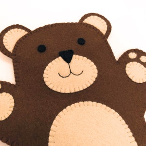 Brown Bear Hand Puppet, Felt Hand Puppet, Brown Bear Felt Hand Puppet ...