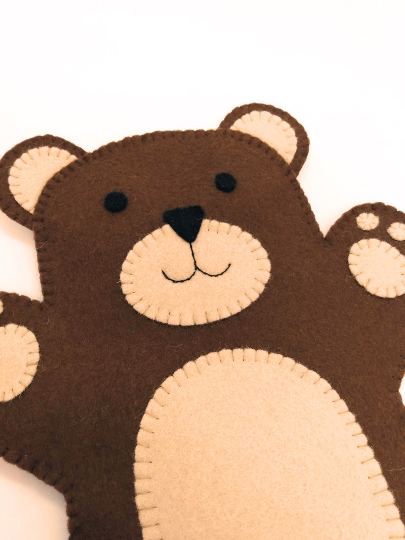 Brown Bear Hand Puppet Felt Hand Puppet Brown Bear Felt Hand - Etsy