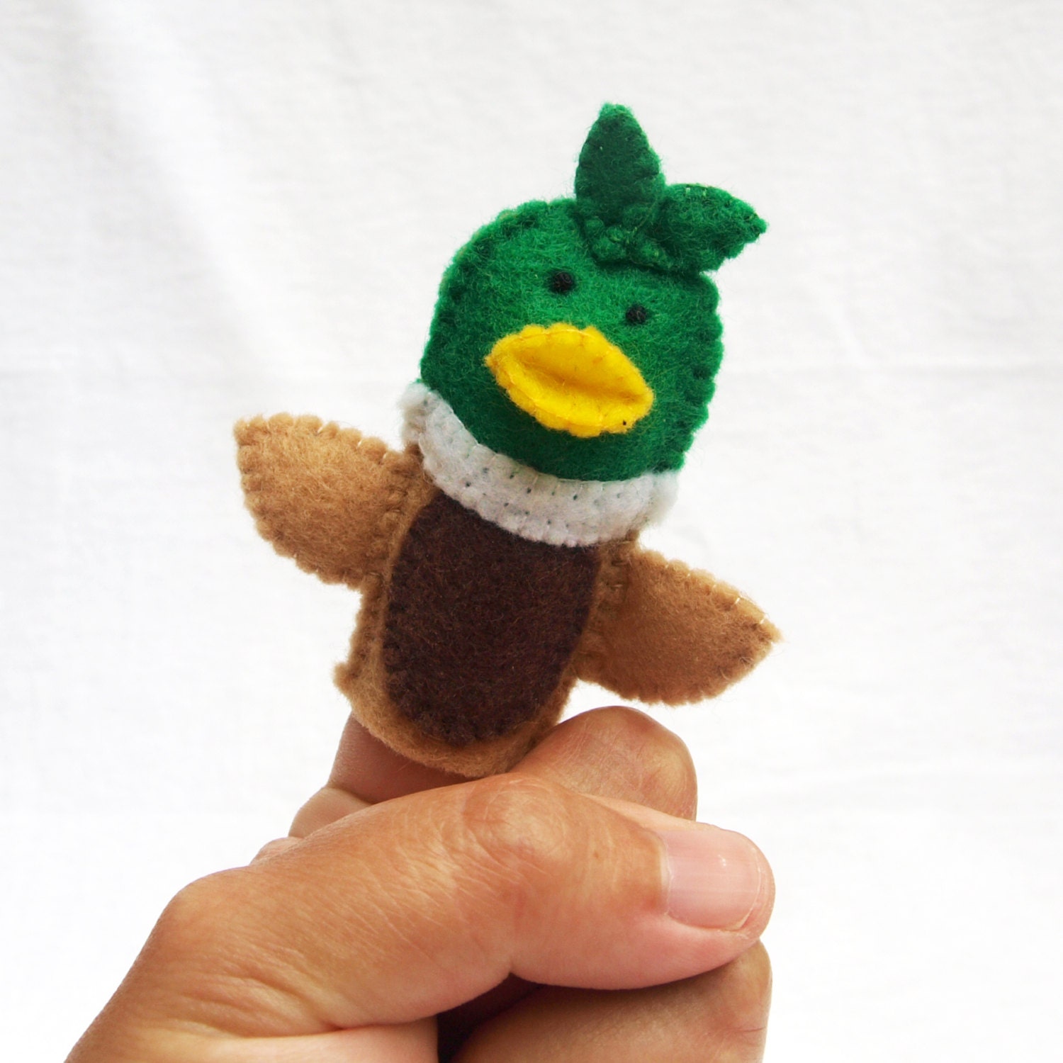 Mallard Duck Felt Finger Puppet Animal Puppet Storytime - Etsy