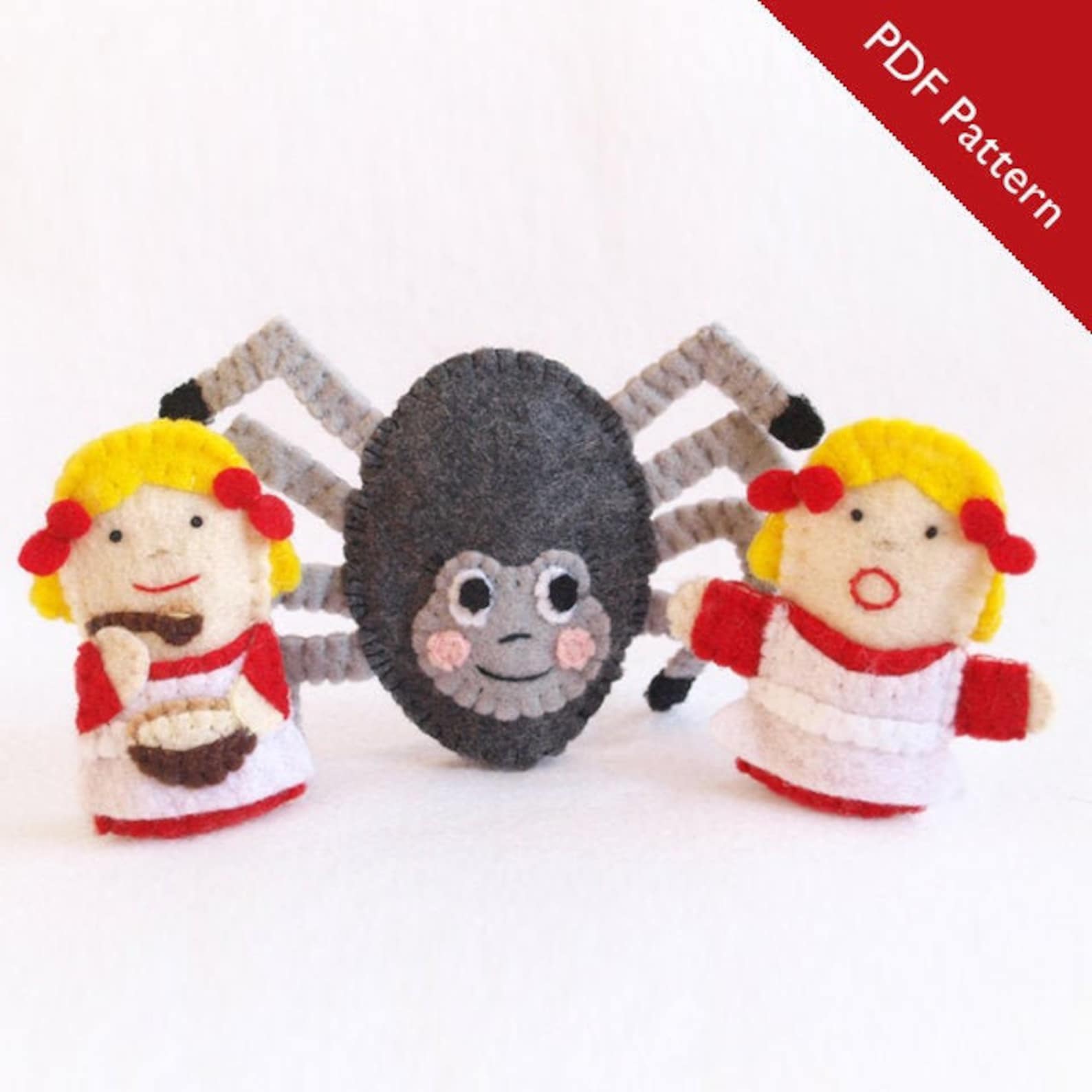 Pattern, Little Miss Muffet Felt Puppet Pattern, Spider Felt Puppet ...