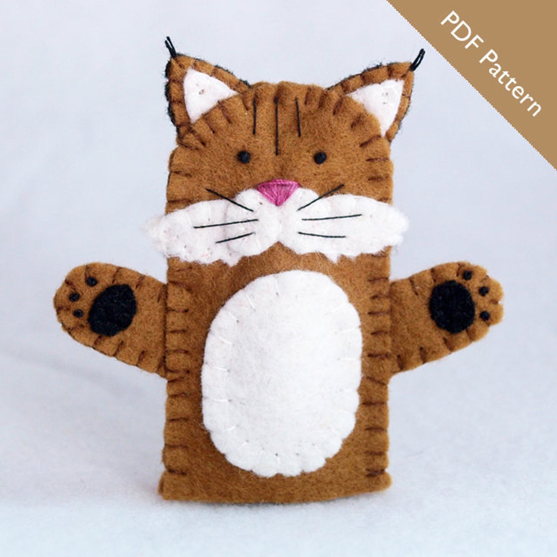 Pattern, Bob Cat Finger Puppet Pattern, Bob Cat, Bob Cat Felt Finger ...