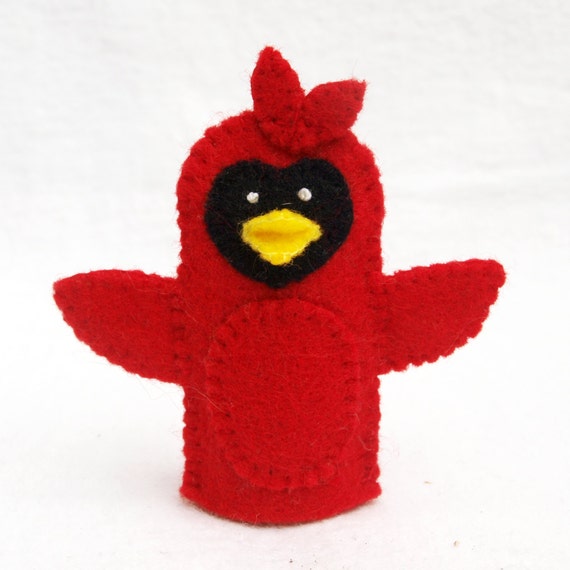 Cardinal Felt Finger Puppet Bird Puppet Storytime Puppet | Etsy