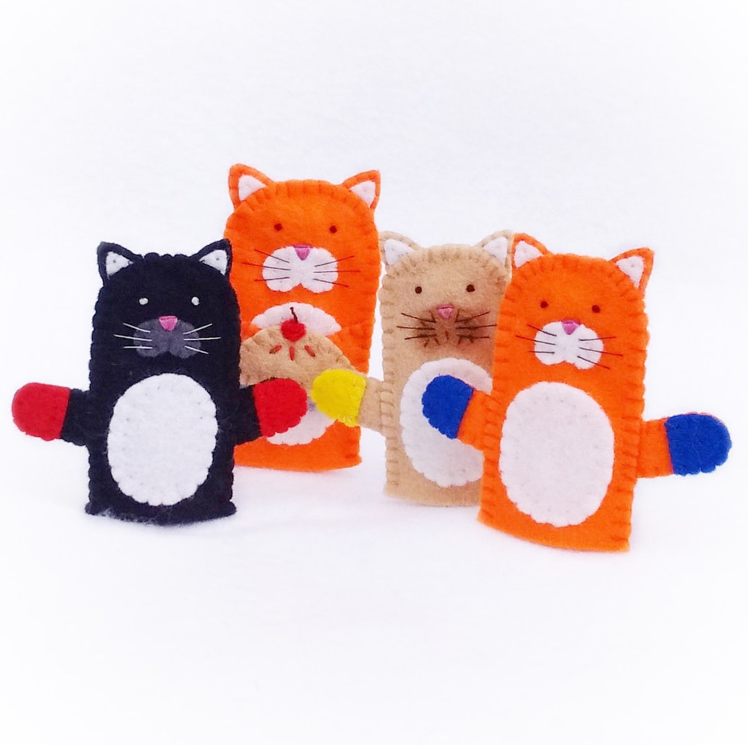 Double Sided Felt Finger Puppet, Three Little Kitten Lost Their Mitten ...