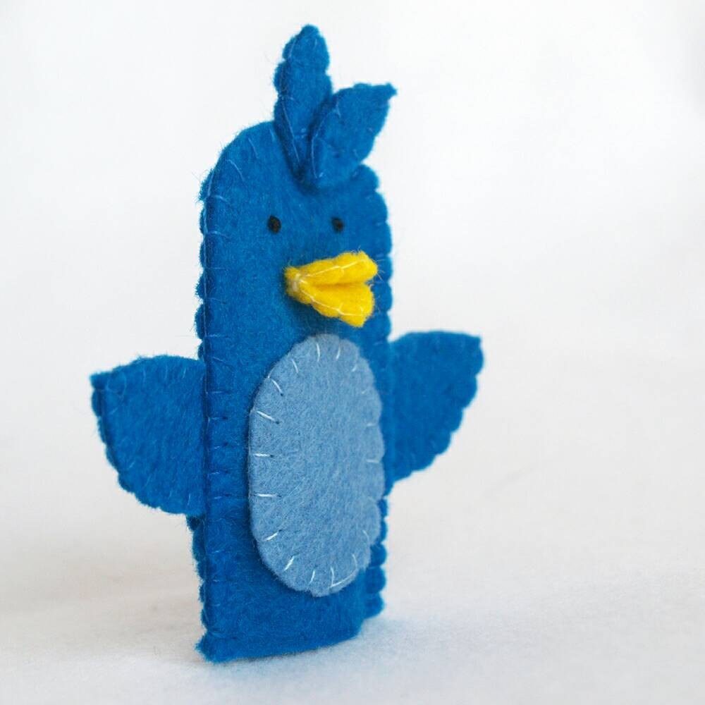 Felt Finger Puppet, Bird, Blue Jay, Animal Puppet, Storytime Puppet. - Etsy