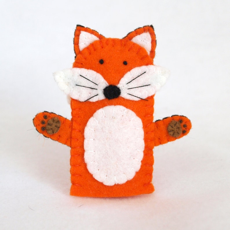 Fox Felt Finger Puppet, Felt Finger Puppet, Finger Puppet, Fox, Fox Puppet, Felt Puppet, Orange ...