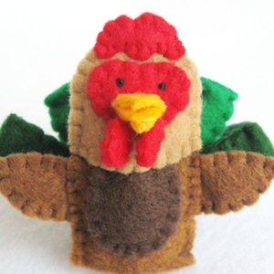 Rooster, Rooster Puppet, Rooster Finger Puppet, Rooster Felt Puppet ...