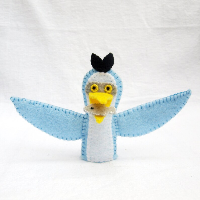 Great Blue Heron Great Blue Heron Finger Puppet Felt Finger - Etsy