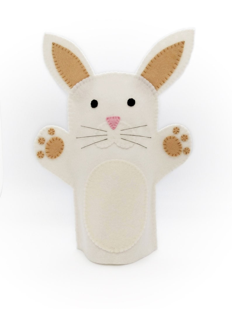 Rabbit Hand Puppet, Felt Hand Puppet, Rabbit Felt Hand Puppet, Hand ...