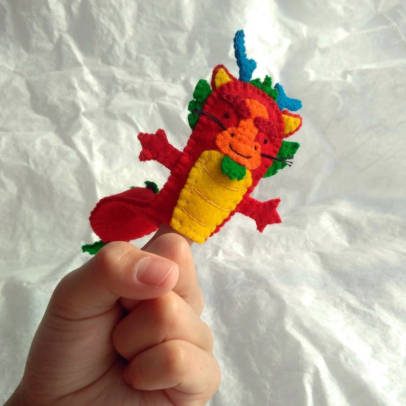 Chinese Dragon Felt Finger Puppet Chinese Dragon Puppet - Etsy