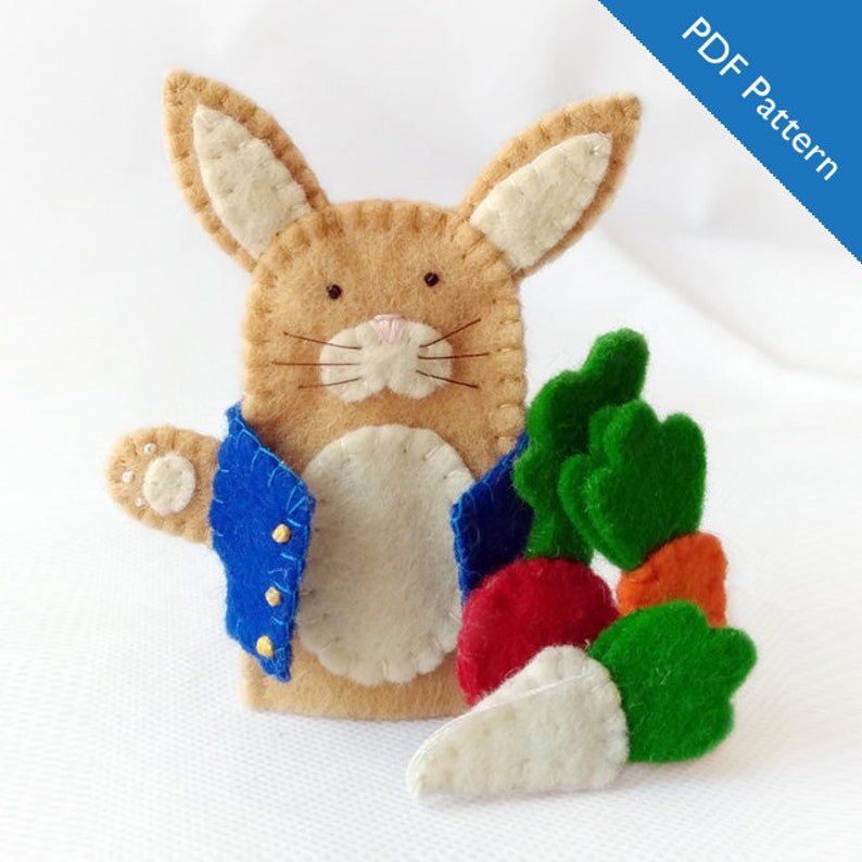 Pattern Peter Rabbit Felt Finger Puppet Pattern Peter - Etsy UK