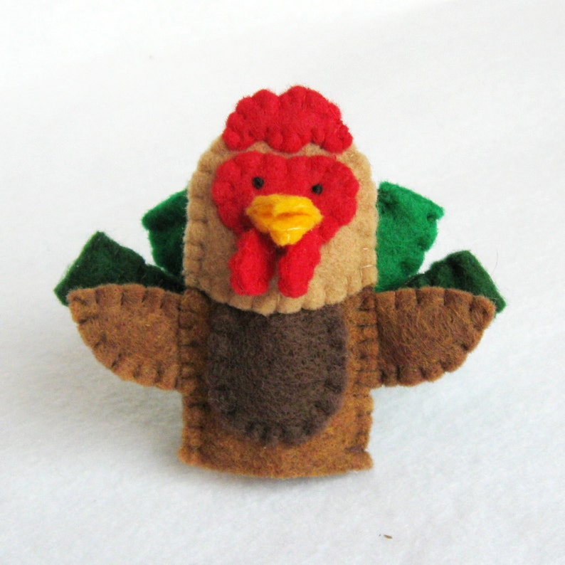 Rooster, Rooster Puppet, Rooster Finger Puppet, Rooster Felt Puppet ...