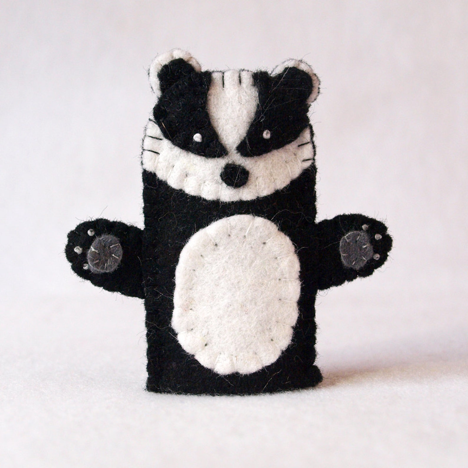 Badger Finger Puppet, Felt Finger Puppet, Badger Felt Finger Puppet ...