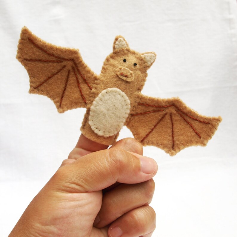 Brown Bat Bat Felt Finger Puppet Animal Puppet Storytime - Etsy