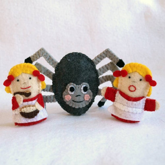 Little Miss Muffet Felt Puppet Spider Felt Puppet Little | Etsy