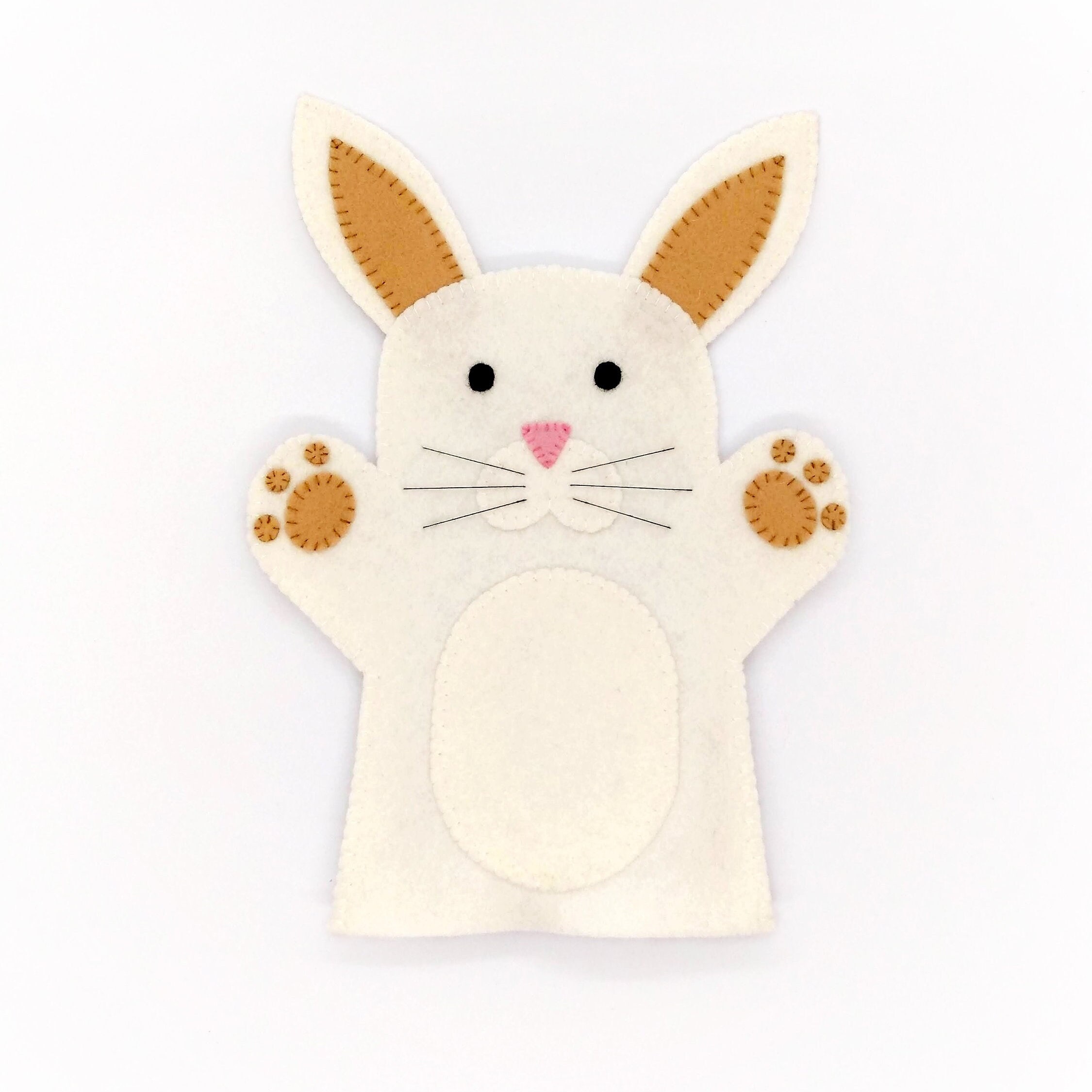 Rabbit Hand Puppet, Felt Hand Puppet, Rabbit Felt Hand Puppet, Hand ...