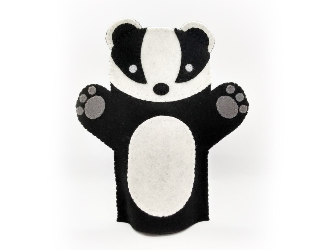 Badger Hand Puppet, Felt Hand Puppet, Badger Felt Hand Puppet, Hand ...