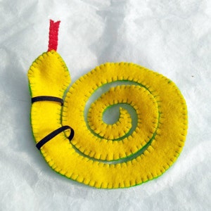 Snake Felt Finger Puppet, Snake, Green Snake, Yellow Green Snake, Snake ...