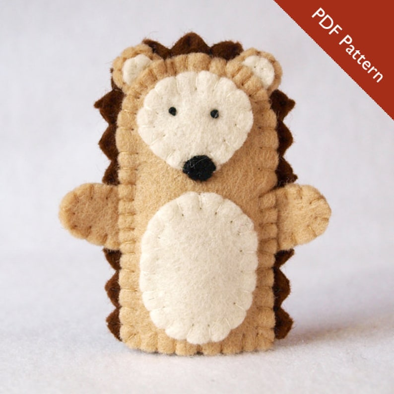 Pattern, Hedgehog, Hedgehog Felt Finger Puppet Pattern, Hedgehog ...