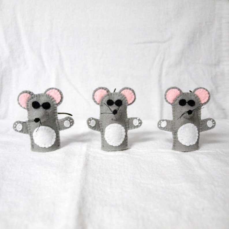 Pattern Three Blind Mice Mouse Pattern Finger Puppet Mouse - Etsy UK