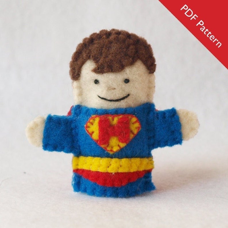 Pattern, Felt Finger Puppet Pattern, Superhero Finger Puppet Pattern ...