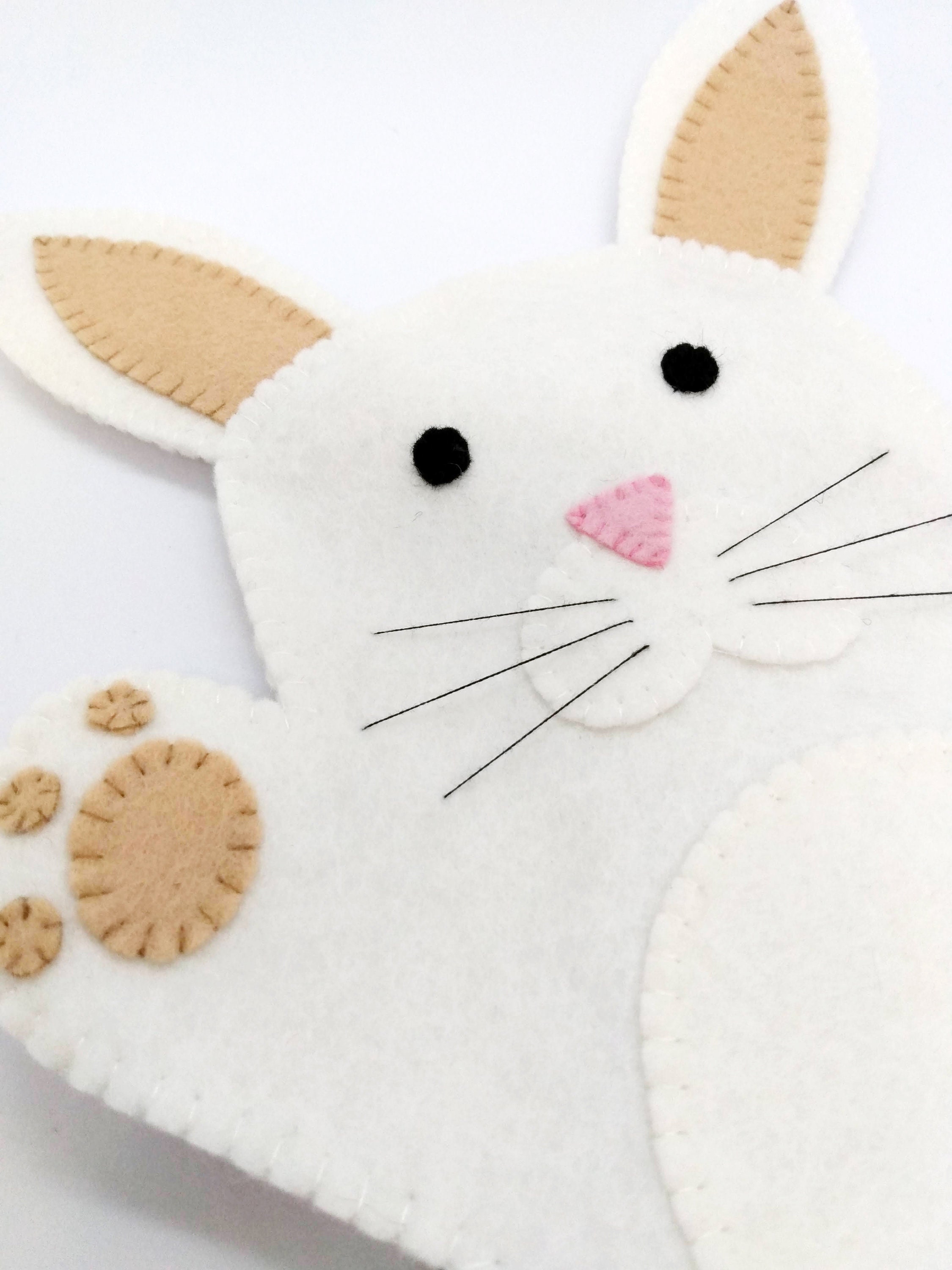 Rabbit Hand Puppet, Felt Hand Puppet, Rabbit Felt Hand Puppet, Hand ...